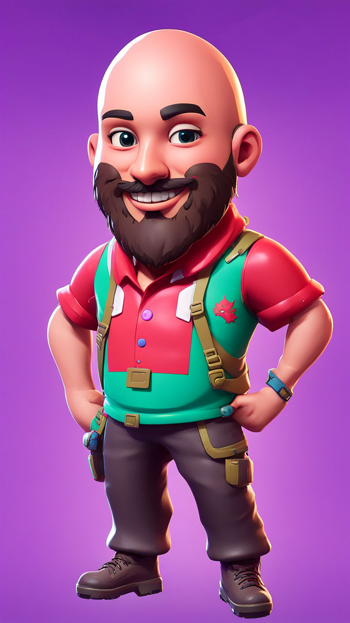 Design a cartoon-style male Fortnite character skin for a ba... by ...