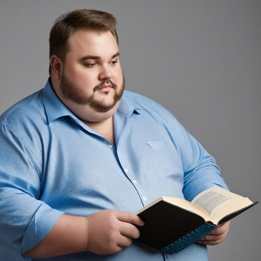 Extremely fat man with book by Vivash Paalpare - Playground