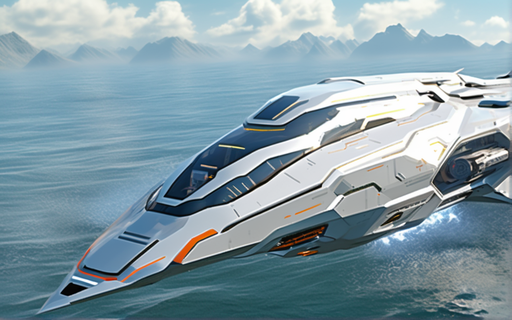 Futuristic streamlined combat ship based on original by neowin21 ...