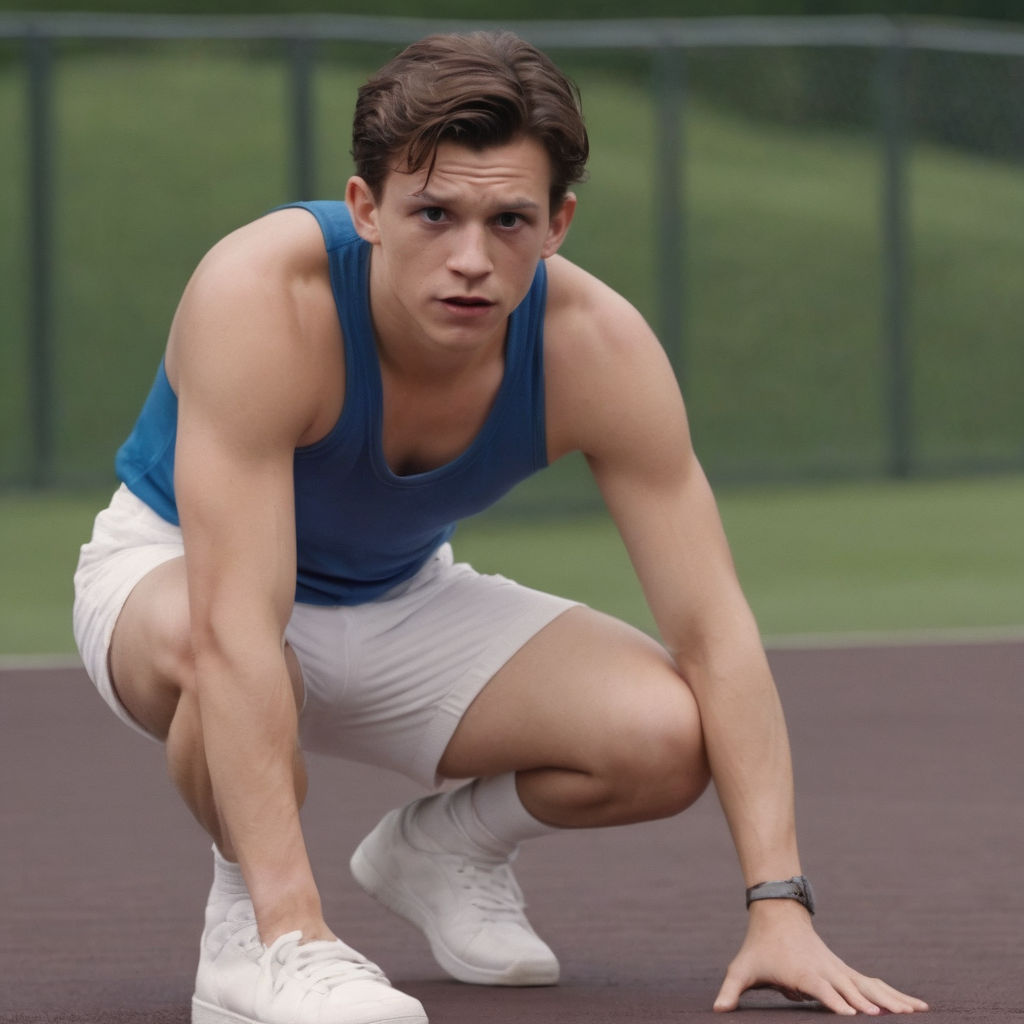 Full body side profile Tom Holland side profile on all four... by User ...