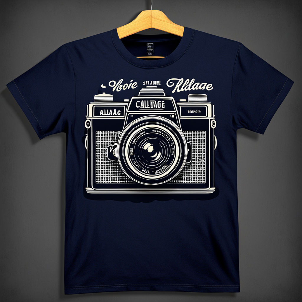 Create a 3D T-Shirt print design about "Vintage camera illus... by ...