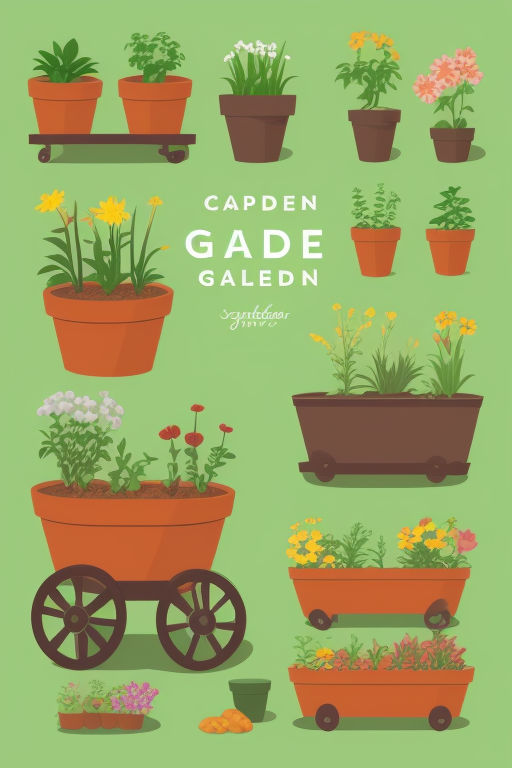 Cute cartoon Garden with wheelbarrows by Mark Terrey - Playground