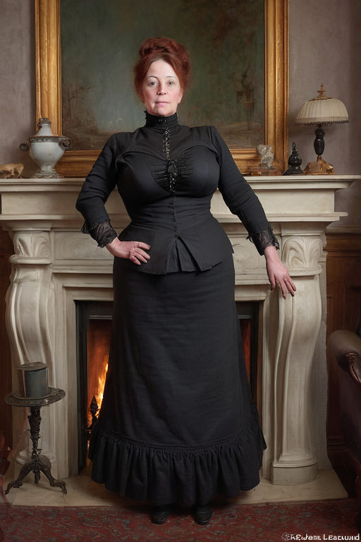 Full body shot of A curvy voluptuous buxom mature Victorian... by ...