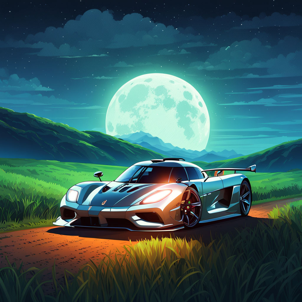 Illustration 2d animated koenigsegg jesko absolut car standi... by ...