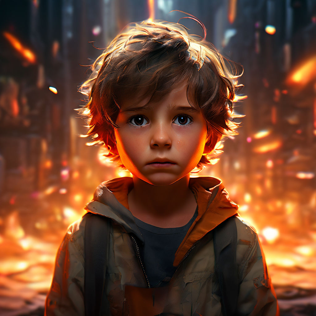 The child's wide eyes reflecting the fear and determination ... by ...