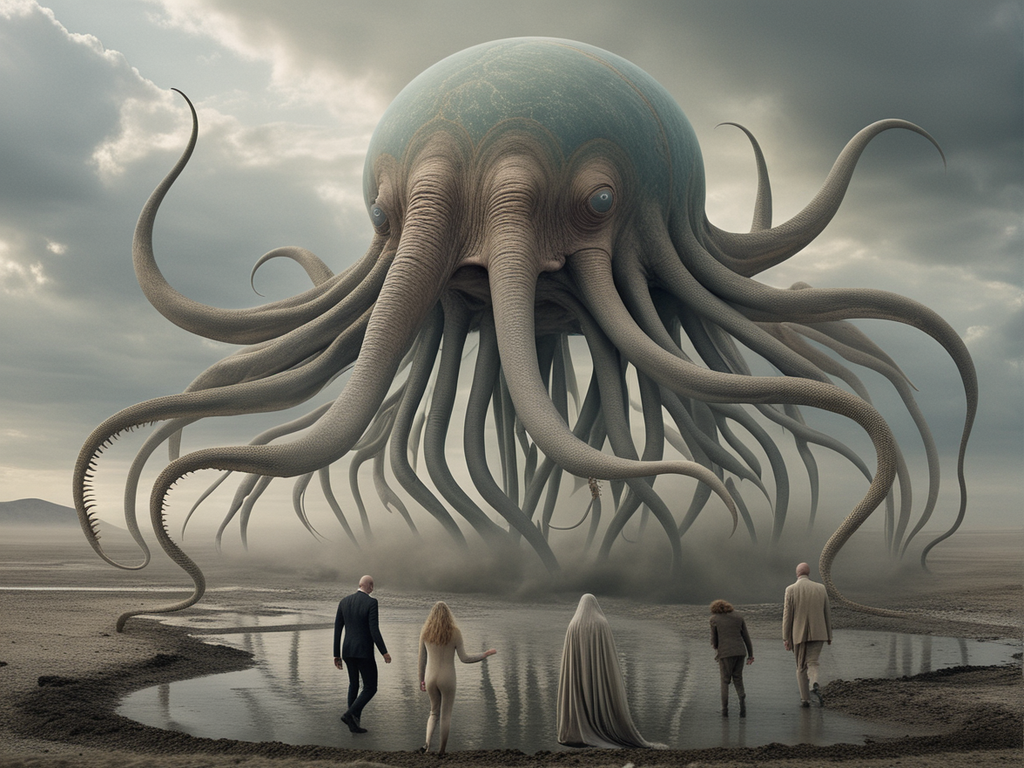 **A surreal scene where magnificent and incredibly surreal w... by ...