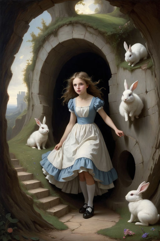 Alice descending into the rabbit hole by Daemon 71 - Playground