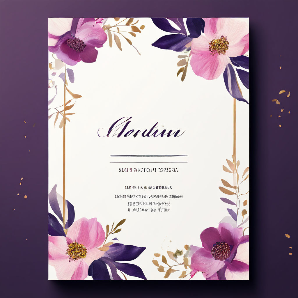 Wedding invitation card featuring a modern design with a flo... by ...