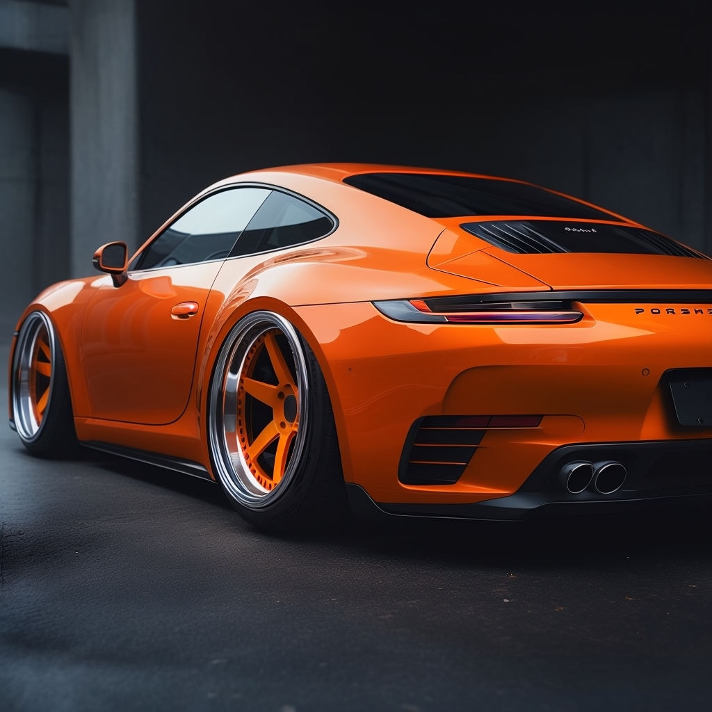 Signal orange 2020 Porsche 911 lowered with concave wheels by Adam Kopo ...