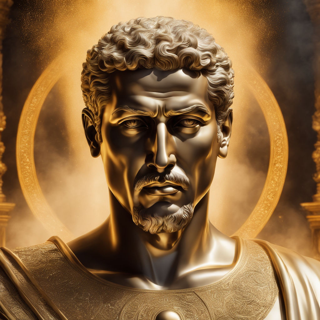 A strong stoic man sculpted in gold marble | stoic and detai... by ...