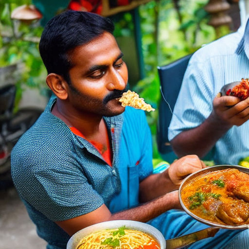 A Indian man eating food India food by Mungfali Official - Playground