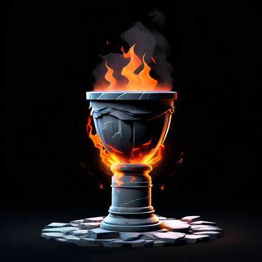 Stone cup with fire on pillar by Jestkyi690 - Playground