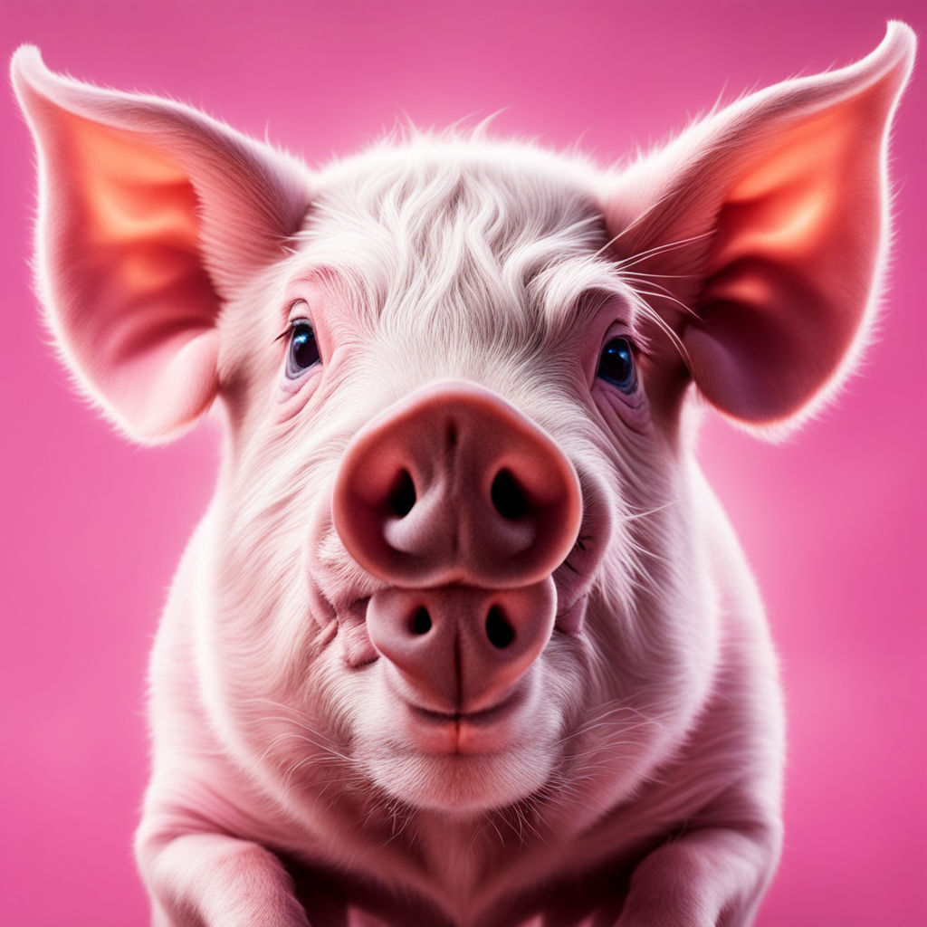 Super cute realistic portrait of a pig by Anastasia Ulyanova - Playground