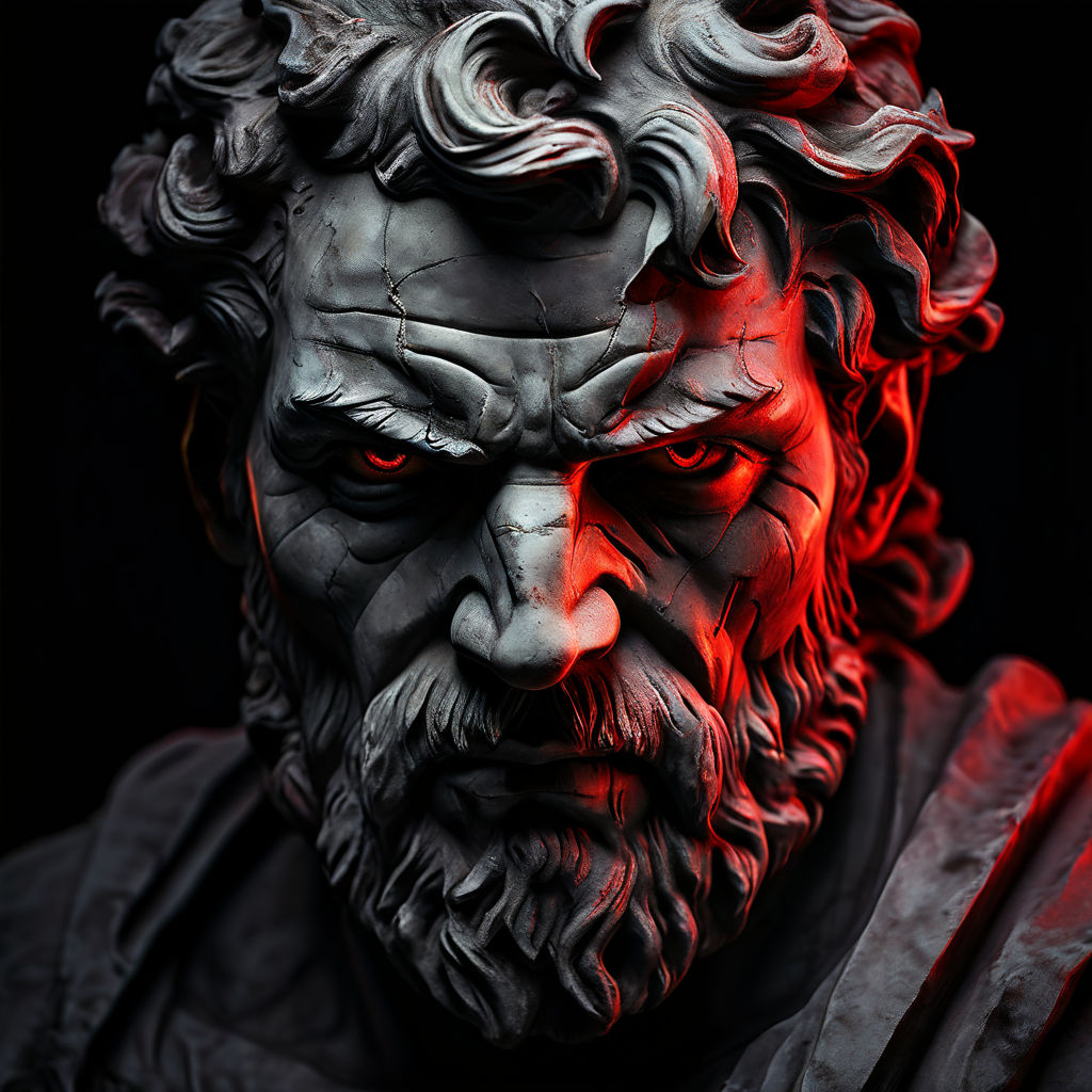 Stoic face of the ancient statue aurelius by EcoGénesis - Playground