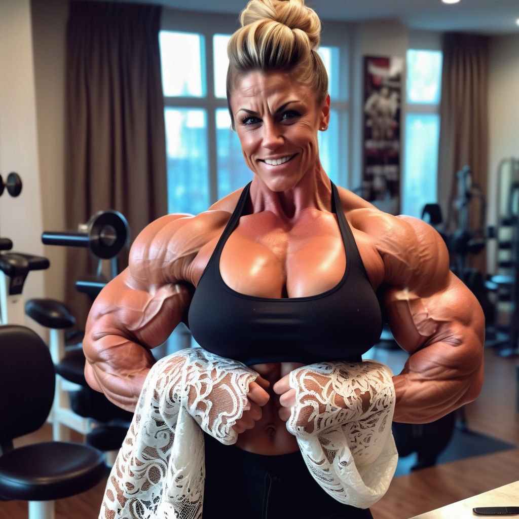 Ripped muscle girl. Muscular woman. Hairdresser. giant bust.... by Onar - Playground