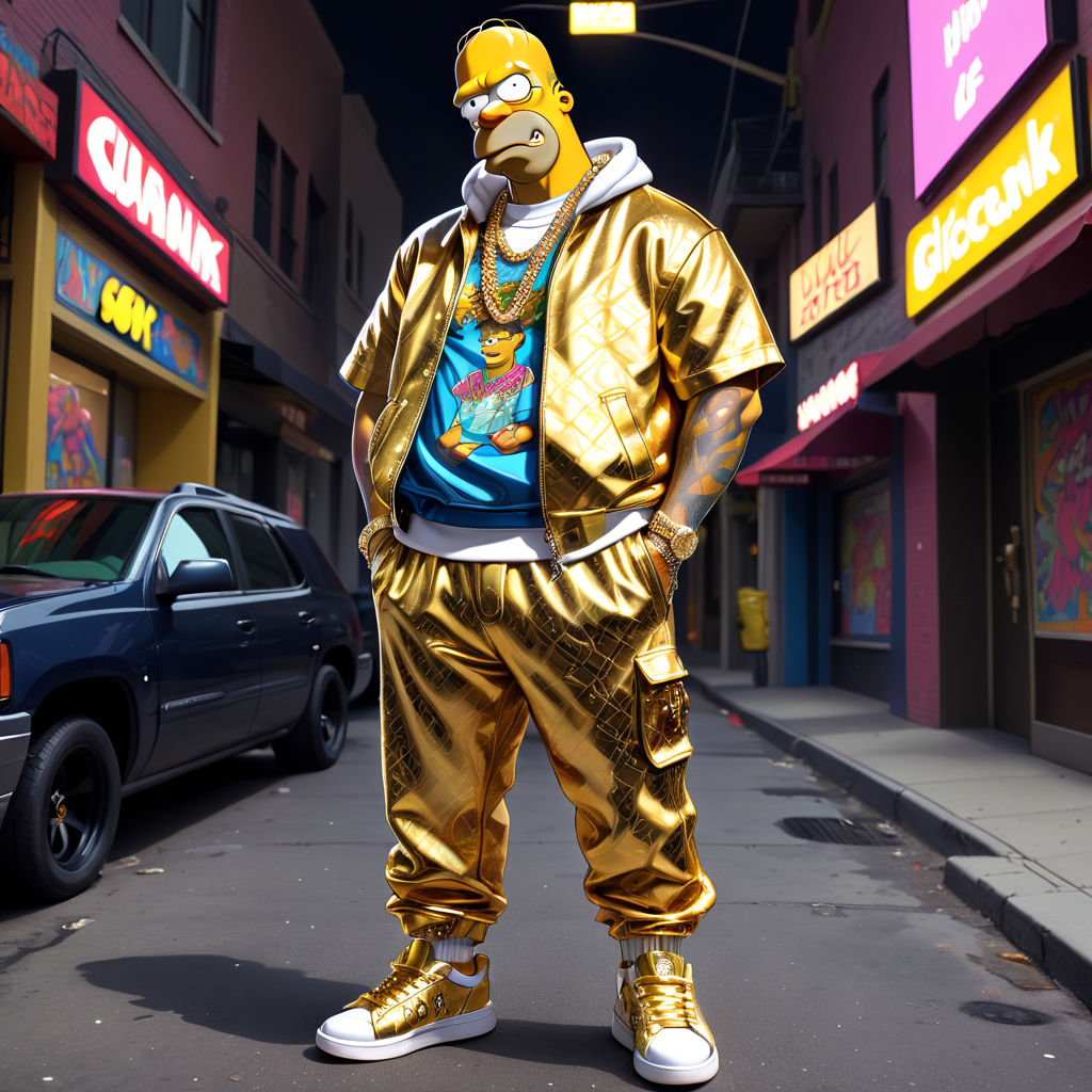 Muscular Homer Simpson channels hip-hop mogul vibe by Viktor Arkhipov ...