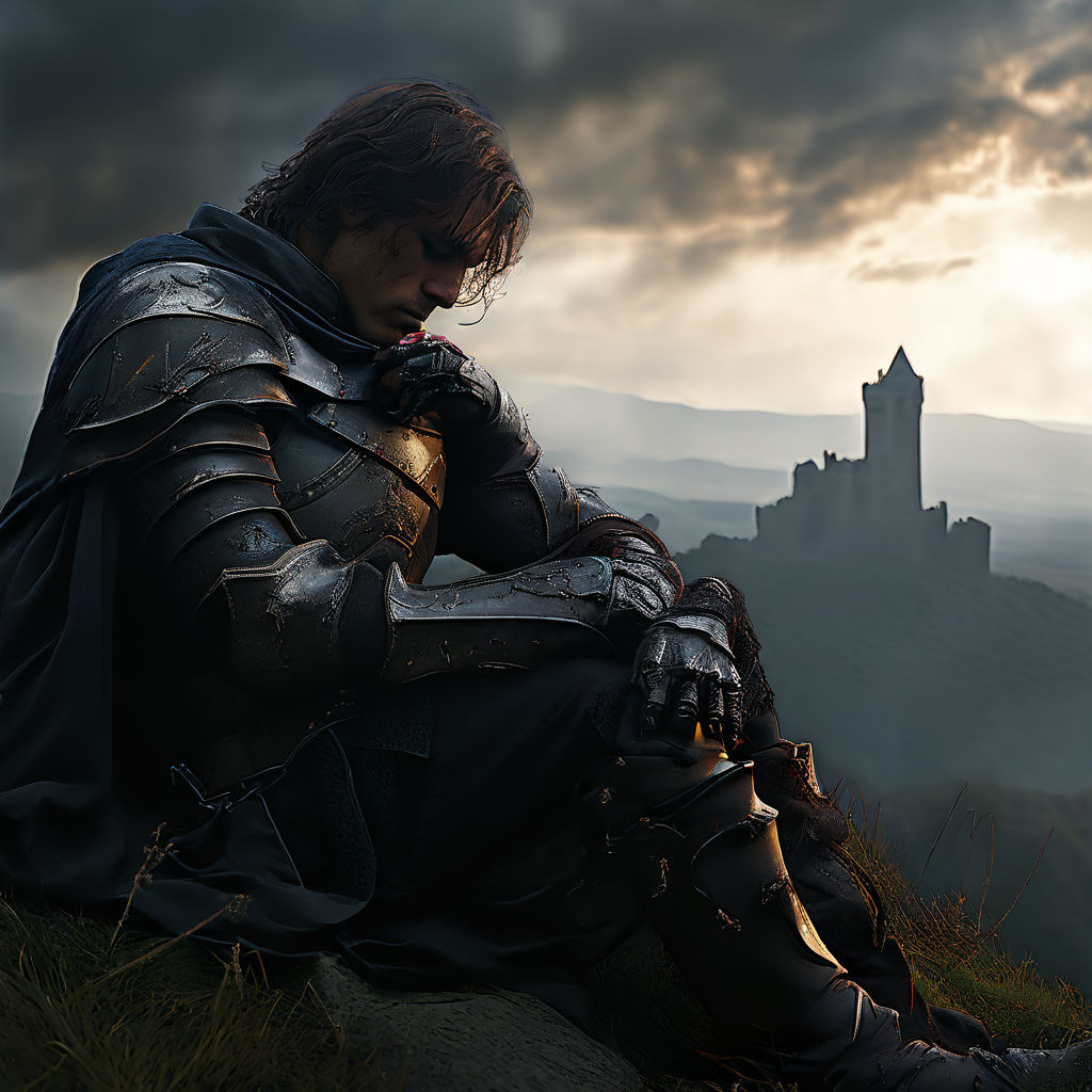 Portrait of a weary knight by Nando Lopez - Playground