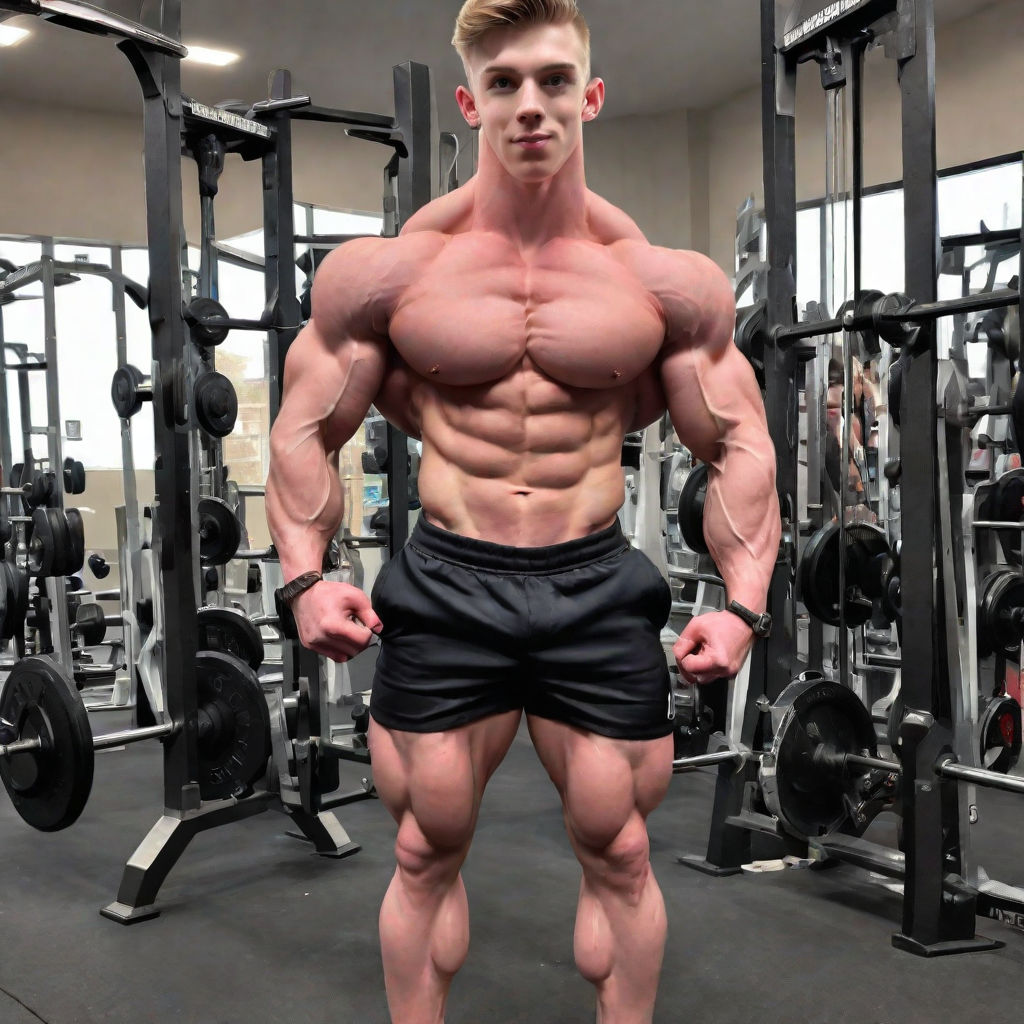 Handsome 21yo vascular pumped bodybuilder shredded muscles a... by 858 ...