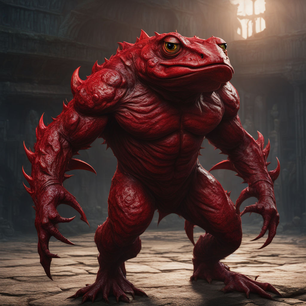 Evil Red Devil-frog fusion humanoid by Rafi Fauzan - Playground