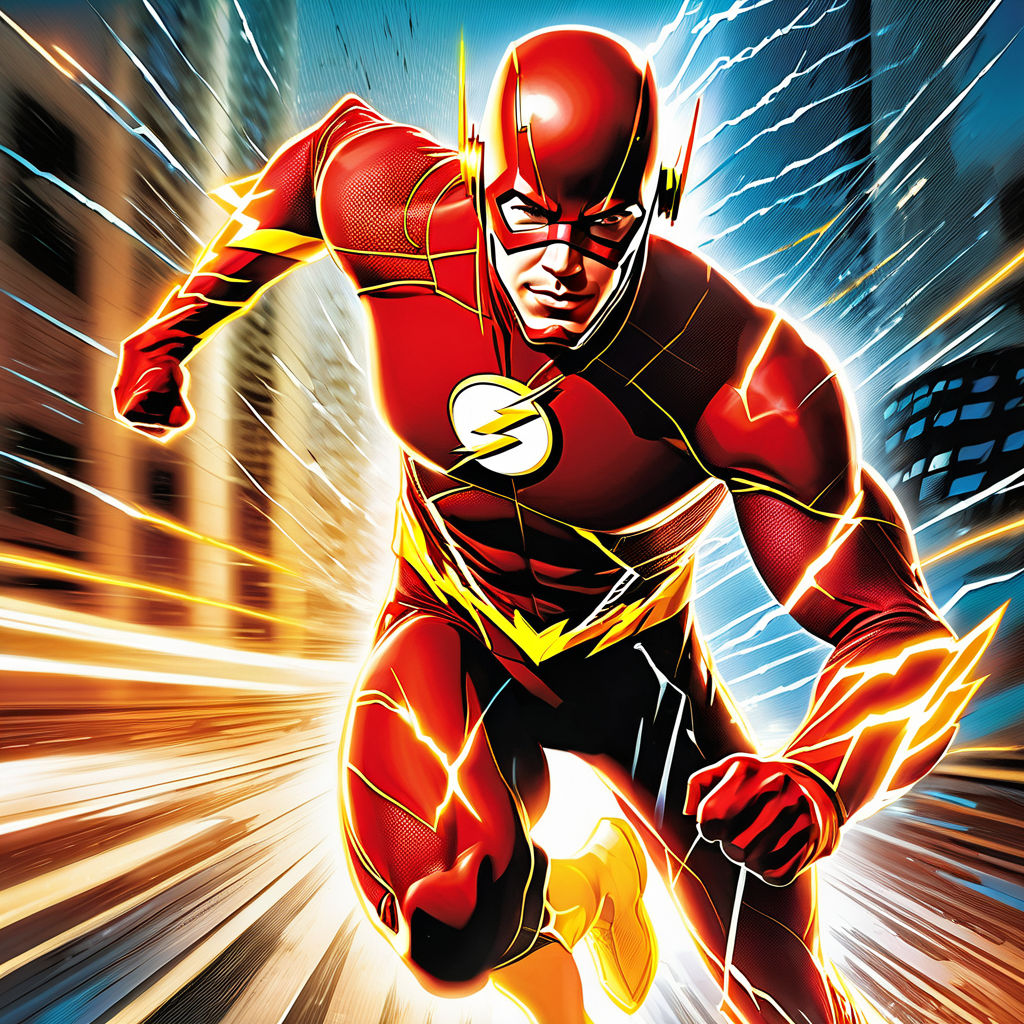 The Flash is captured in a dynamic running pose by sunamika singh ...