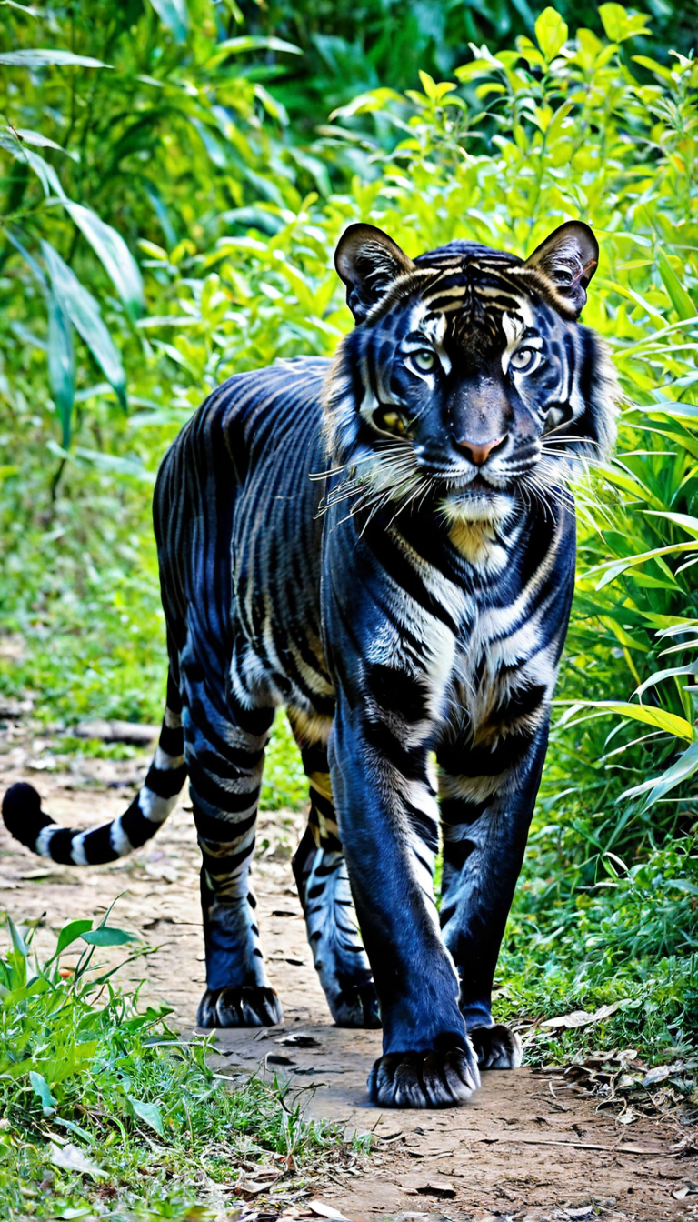 A surprising photograph of a rare black Bengal tiger due to ... by Hai ...