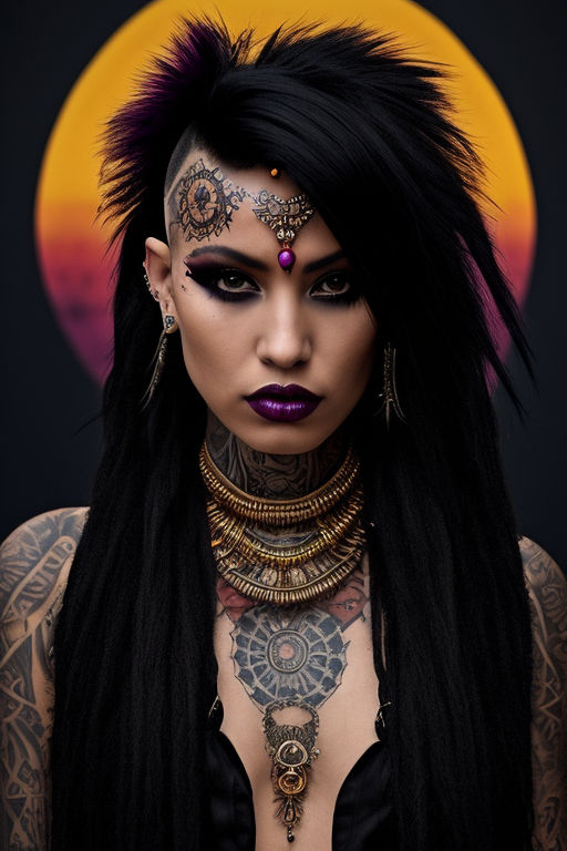 Portrait of a punk woman by CutoutDonkey - Playground