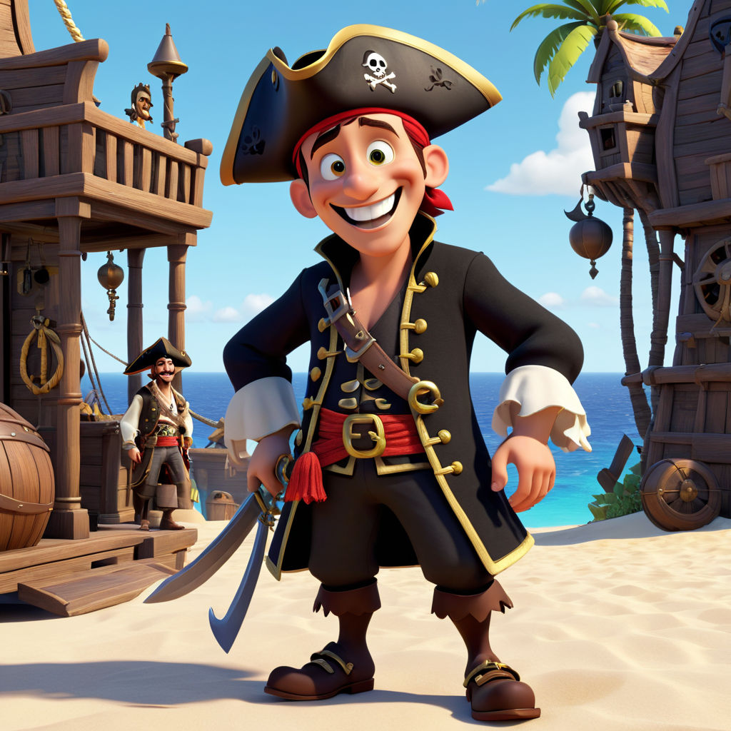 Pixar cartoon 3d cursed smiling pirates character outfit by Kruhm ...