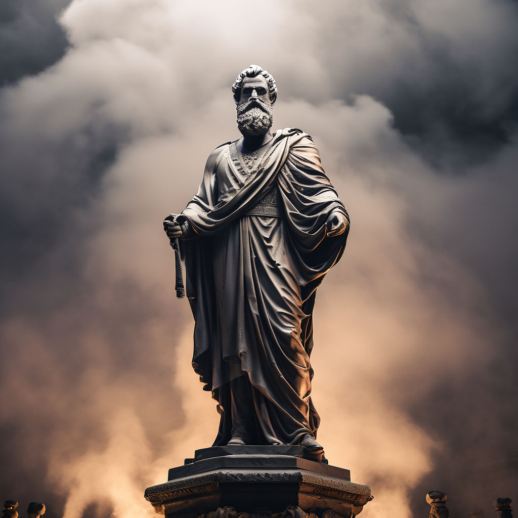 A realistic full body statue of Zeno of Citium by Bete Rocha - Playground