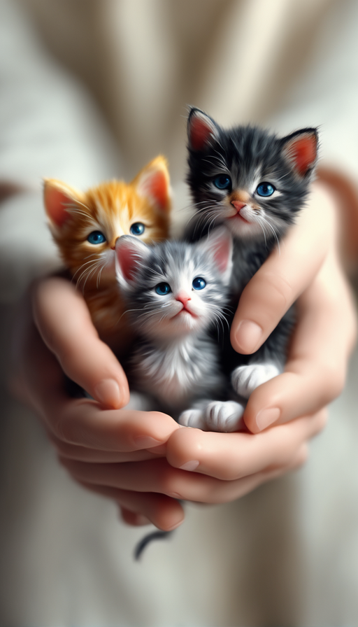 CUTE MINIATURE OF COLORED ONE LITLLE MINIATURE KITTENS HELD... by Fabio ...