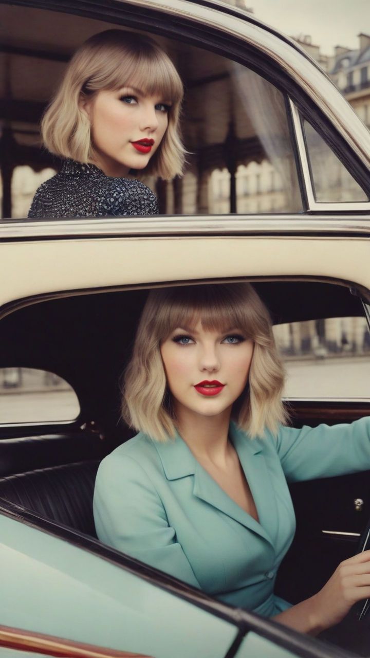 Taylor Swift. Vintage Woman. Driving the french mythic car c... by Eric ...