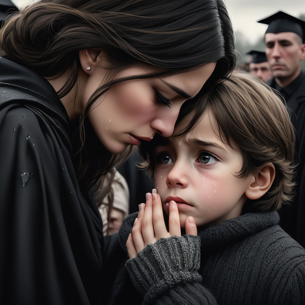 A tearful mother locking gazes with her son by Nikhil N - Playground A tearful mother locking gazes with her son by Nikhil N - Playground