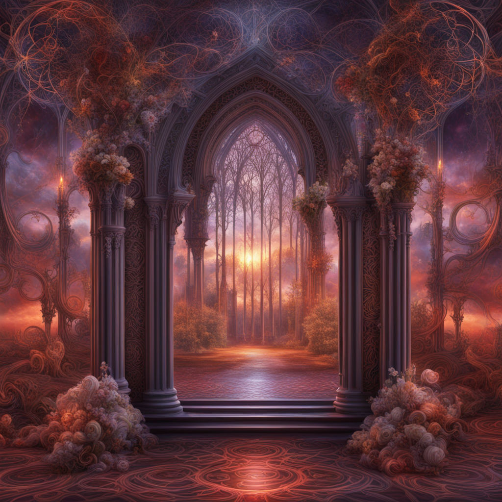 Virtual voidscape featuring abstract data streams weaving th... by ...