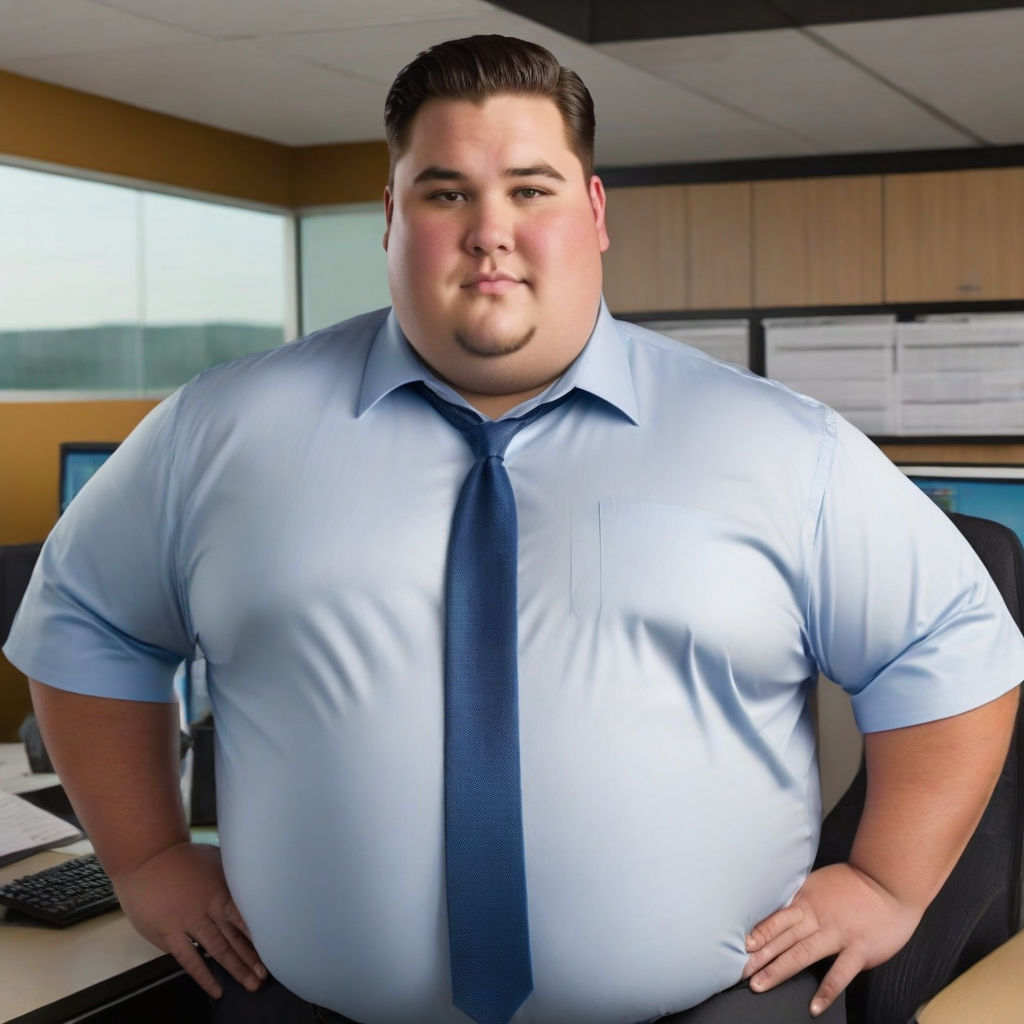 400lbs obese handsome young man with a slim face by Leo Fire - Playground