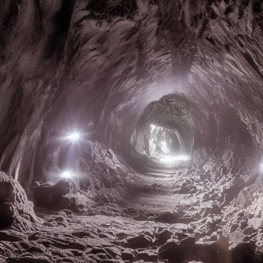 Deep down in earth hell fire abyss flickering light caroon a... by ...