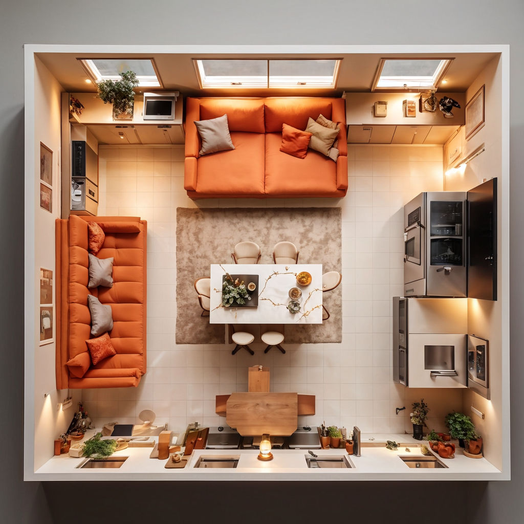 Top-down view capturing a 25 square meter room by Анастасия Валило ...