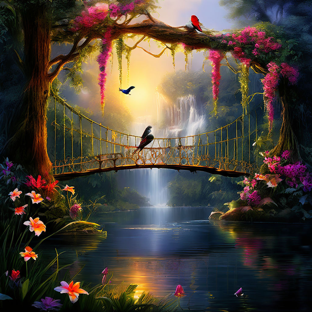 Magical hanging bridge by AI Wizard - Playground