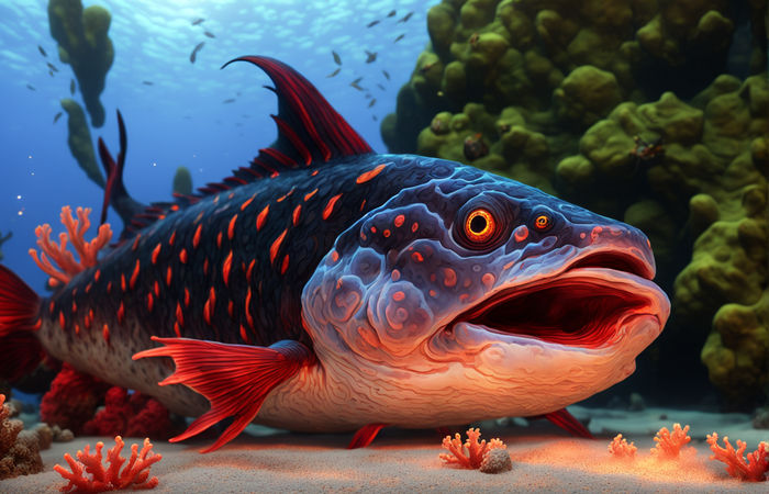 Magma fish gliding through an underwater scene by SCP173 Печенька ...