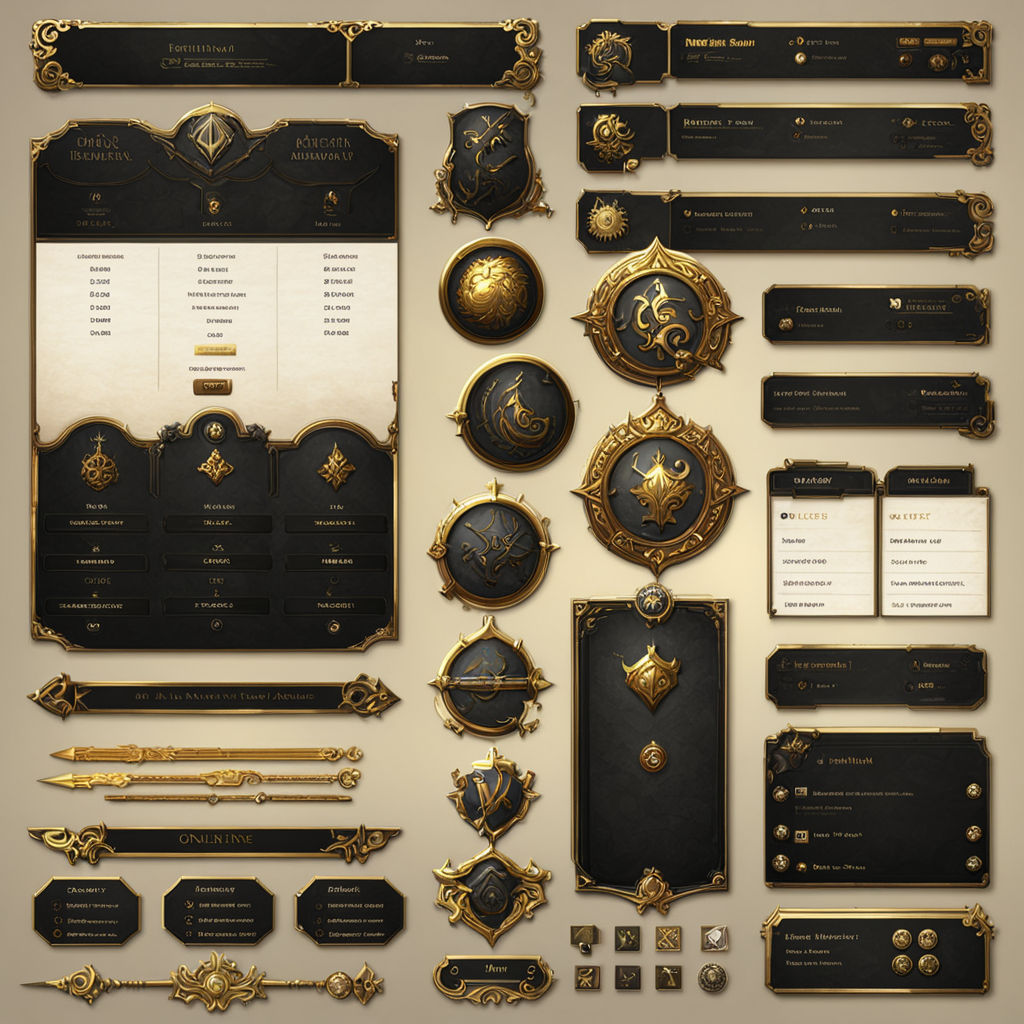 A MMORPG UI kit showcasing the opulence of medieval and Far ... by ...