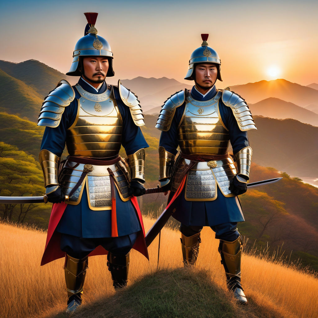 Korean soldiers donning traditional armor by 판다 G - Playground