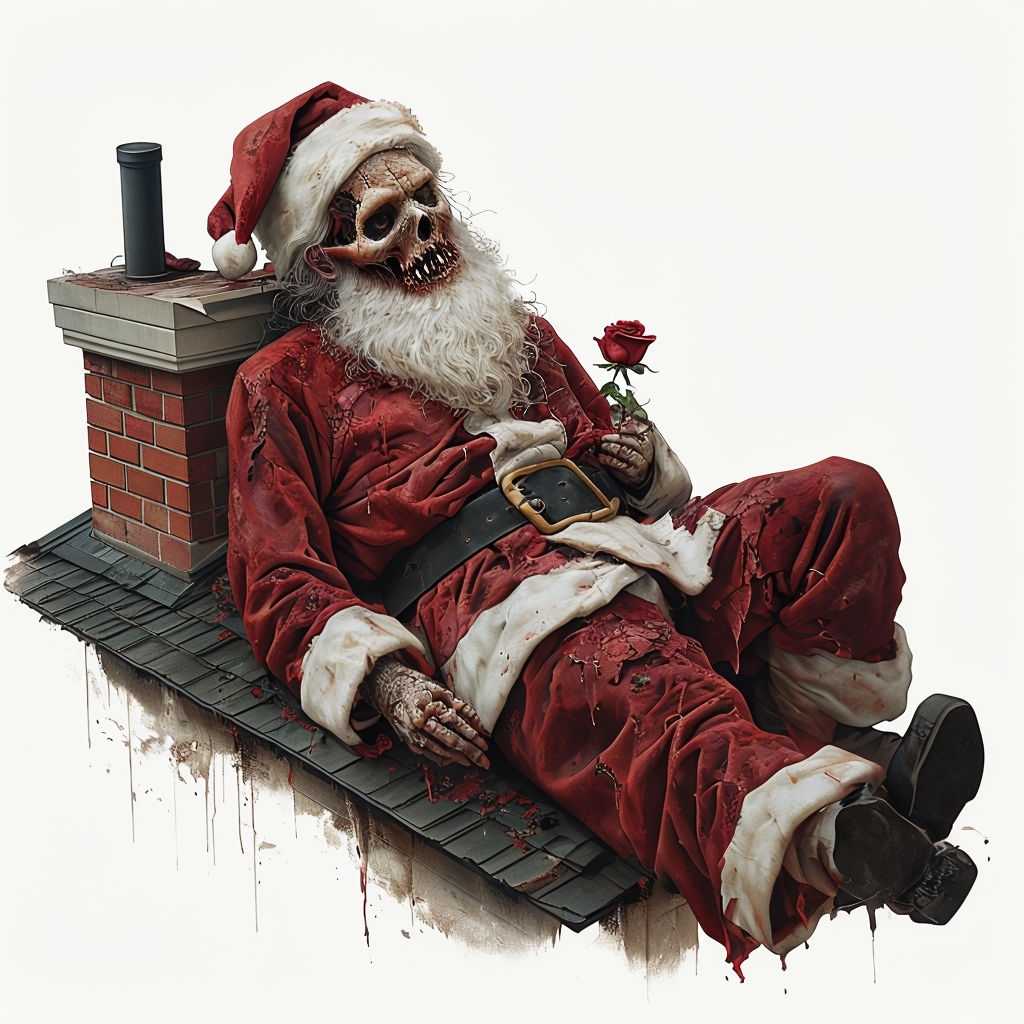 Painting of a dead Santa Claus by Joe Ng - Playground