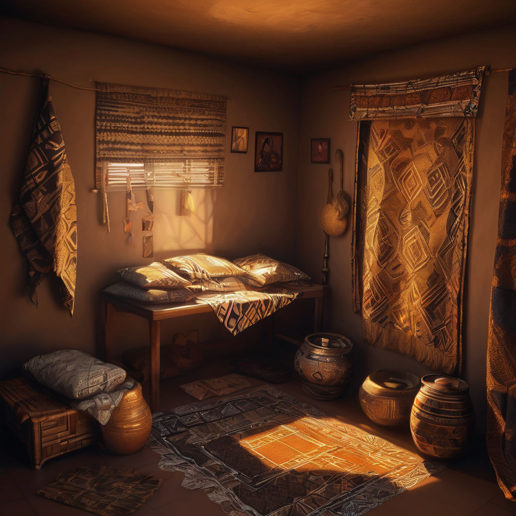 Traditional African home interior in the aftermath of an eld... by ...