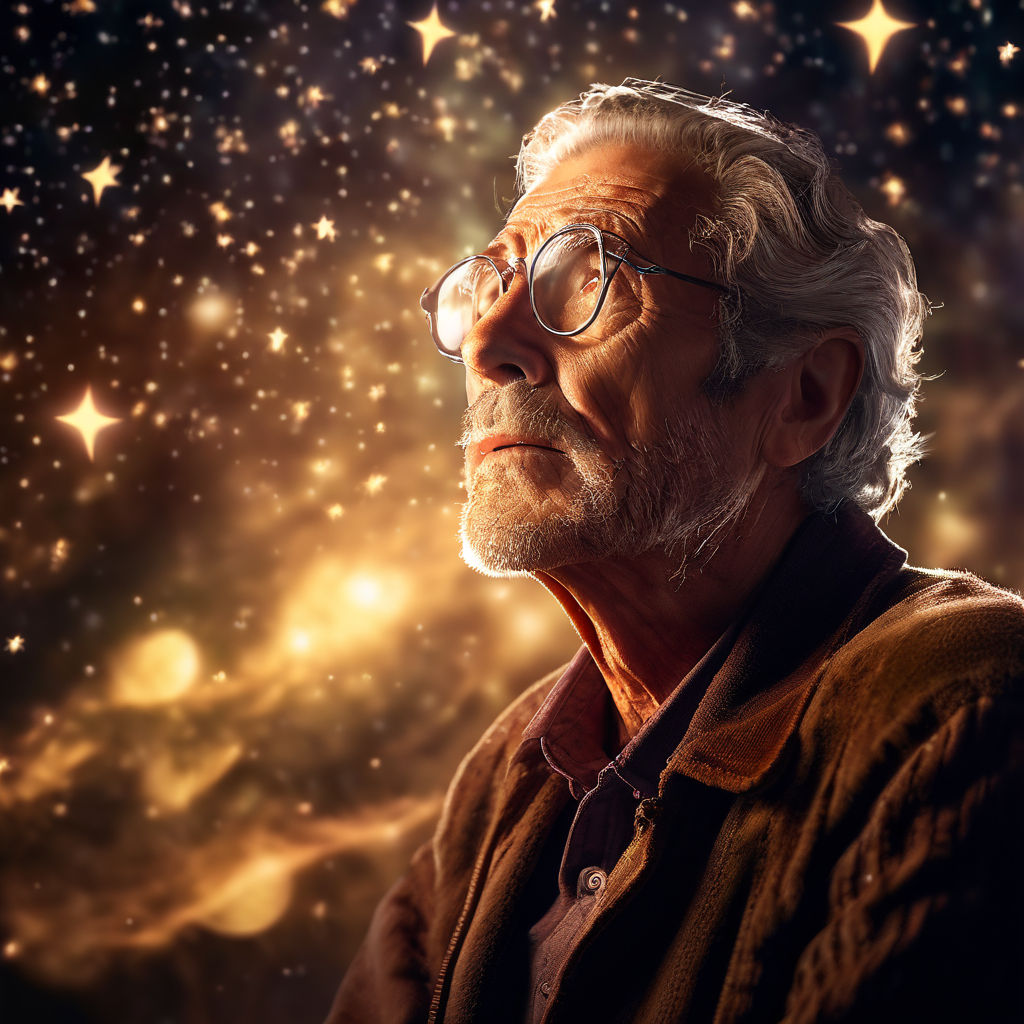 Old actor staring at the stars by Ryan Bitters - Playground