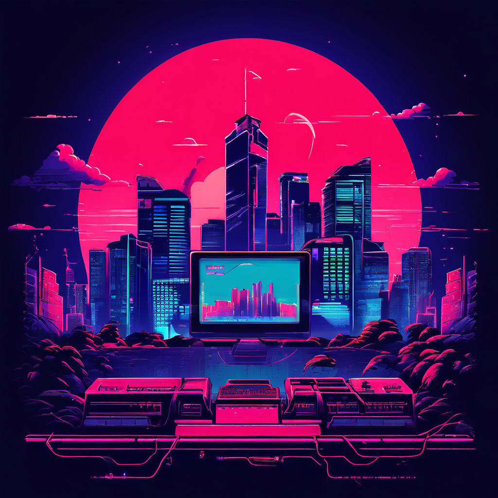 Poster for a computer club in the style of hotline miami by Виктория ...