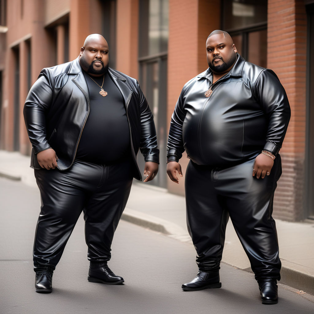 Two fat black guys with huge bellies in leather with totally... by huskyhunk31 - Playground