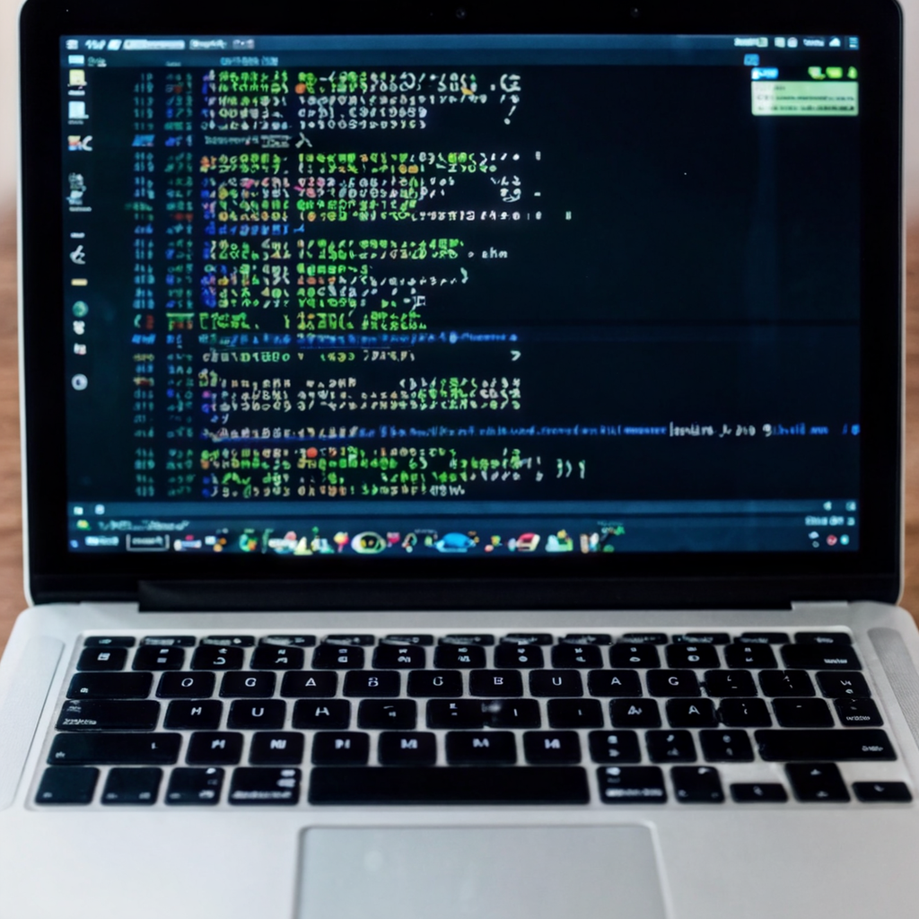 A close up photo of a code on laptop with codes on the backg... by ...