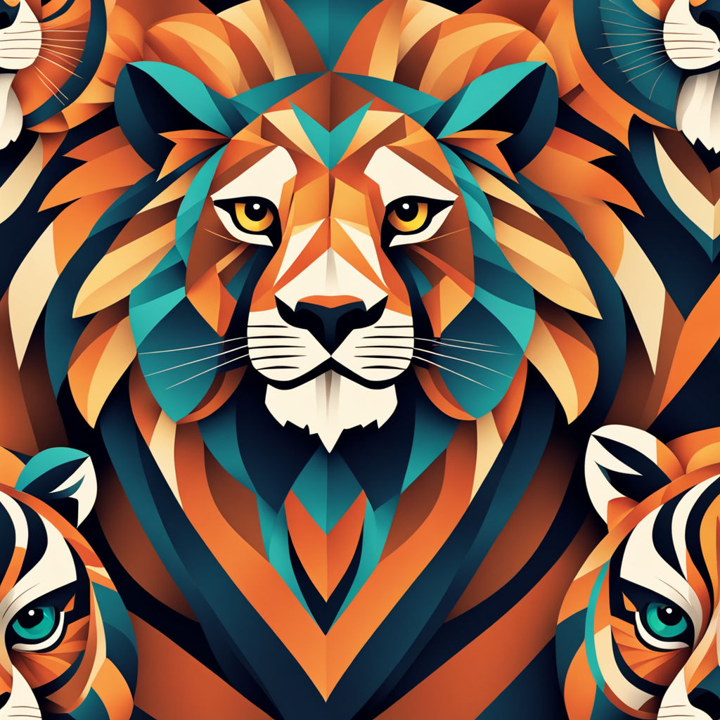 Abstract Animal Patterns: Stylized geometric animal faces li... by ...