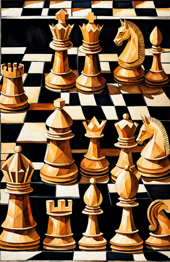 A surreal cardboard chess set and cardboard chess board by Poppy54w ...