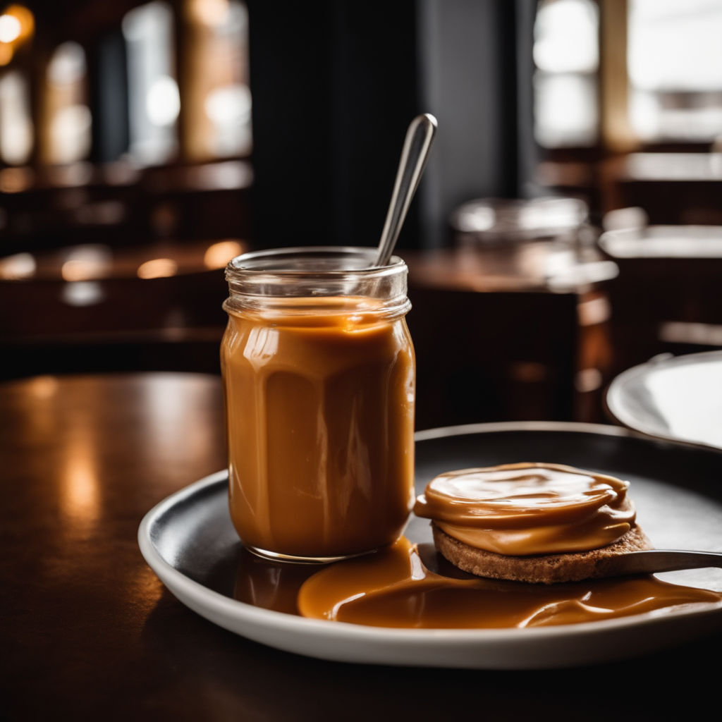 A realistic and cinematic Dulce de leche on a table by Samuel Ferreira ...