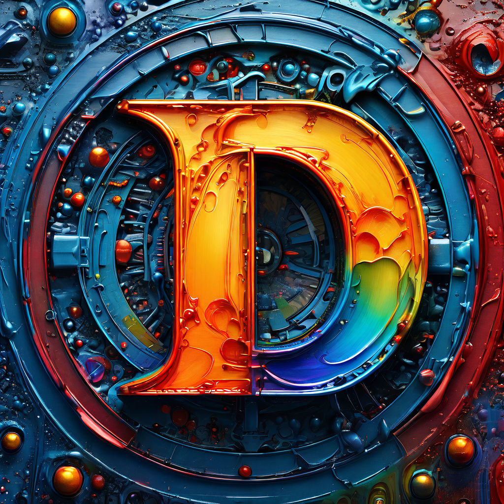 Color wheel stylized in handwritten "D" symbol using in logo... by R. V ...