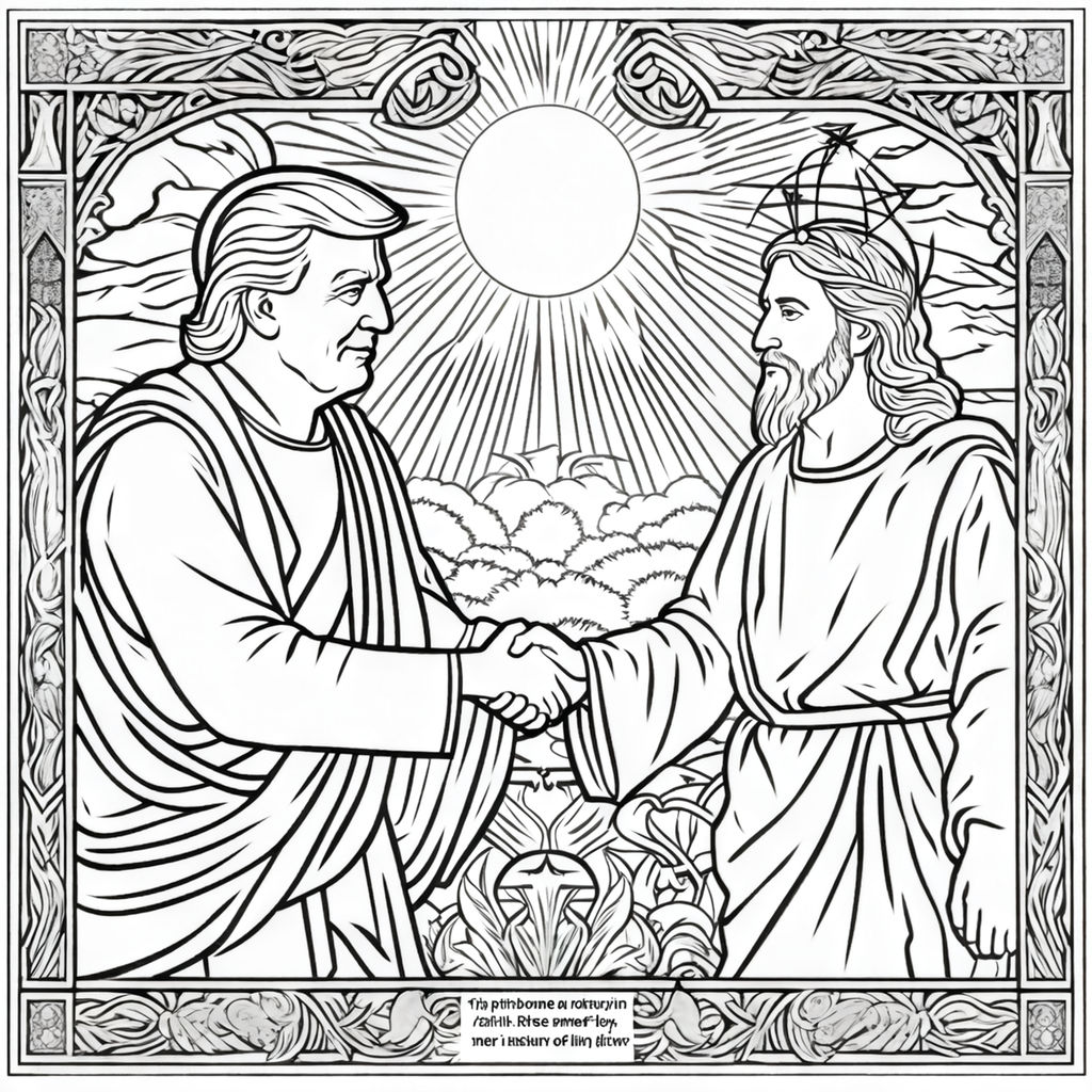 Adult coloring page features Donald Trump engaging in a hand... by Mia Sullivan - Playground